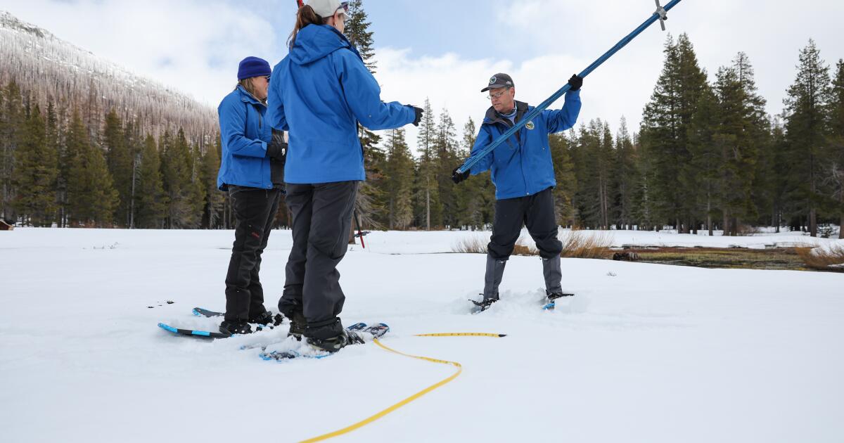 Sierra snowpack at 90% of normal, survey shows, with more snow still to ... Sierra snowpack at 90% of normal, survey shows, with more snow still to ...