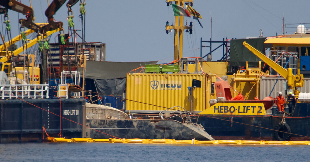 Bayesian Superyacht Is Raised From Bottom Of Mediterranean Dnyuz